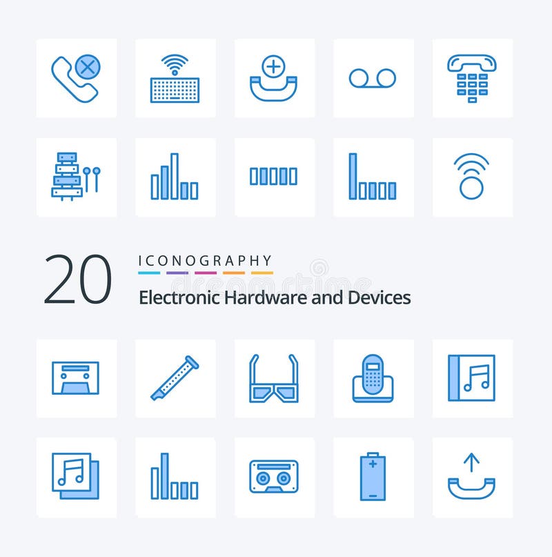 20 Devices Blue Color Icon Pack Like Remove Mobile Entertainment ...