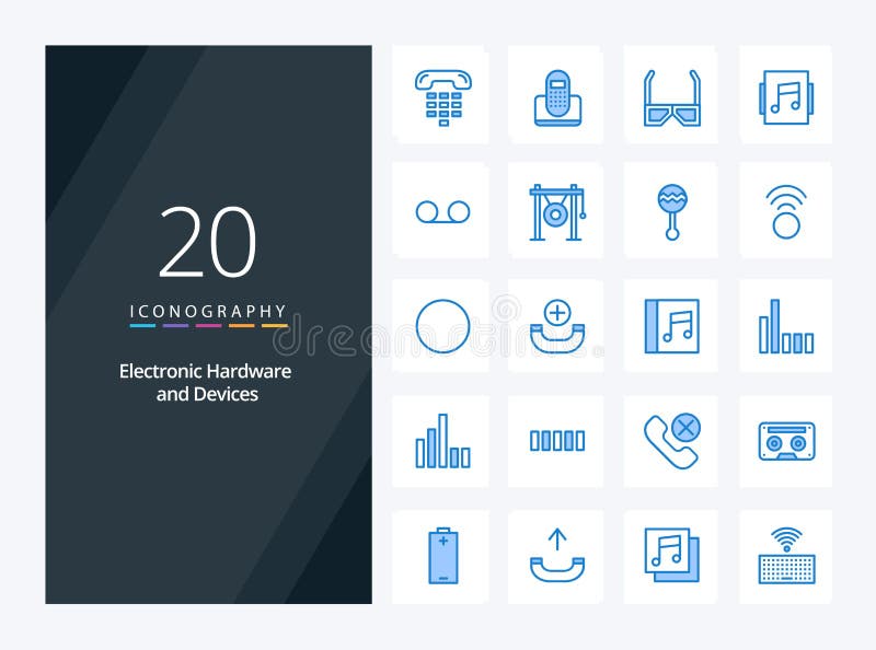 20 Devices Blue Color Icon for Presentation Stock Vector - Illustration ...