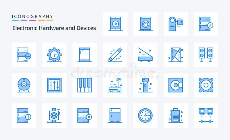 25 Devices Blue Icon Pack. Vector Icons Illustration Stock Vector ...