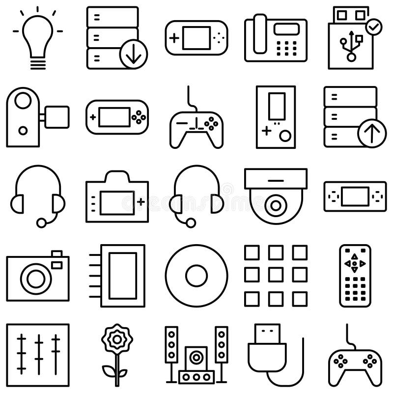 Devices Circular Vector Icons Set Fully Editable Stock Vector ...