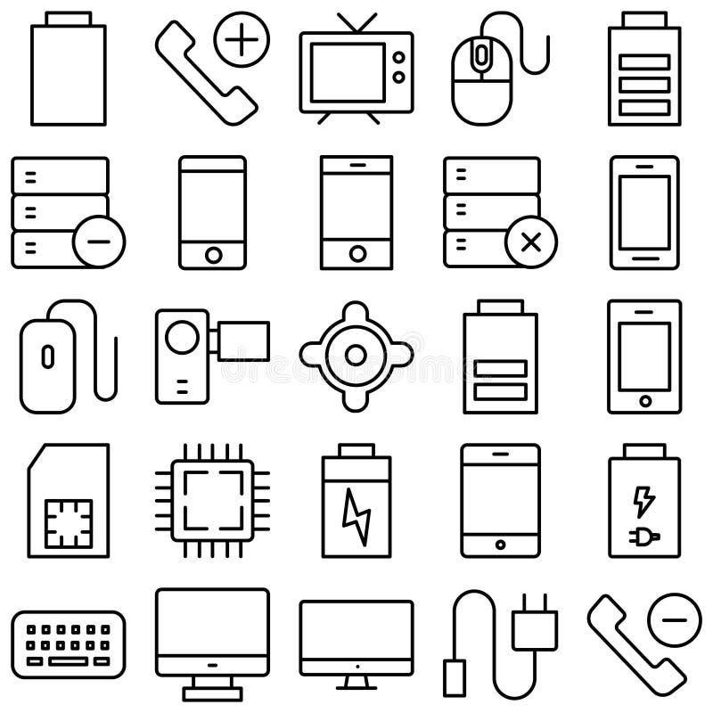 Devices Circular Vector Icons Set Fully Editable Stock Vector ...