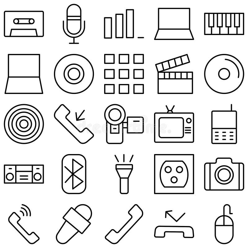 Devices Circular Vector Icons Set Fully Editable Stock Vector ...