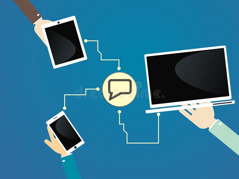 Devices Communication. Communication Technology Stock Illustration ...