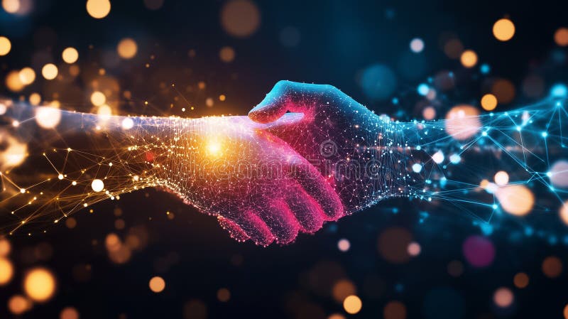 Devices Connect and Share Data through a Handshake, Illustrating the ...