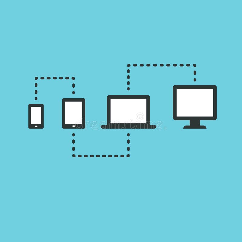 Responsive Design for Web - Computer Screen, Smartphone, Tablet Labels ...