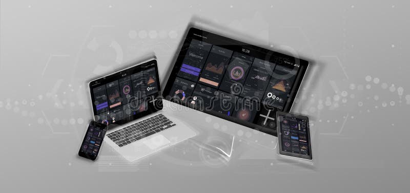 Devices Connected To a Cloud Multimedia Network 3d Rendering Stock ...