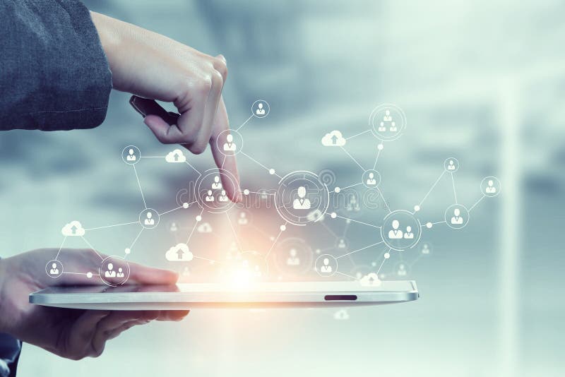 Devices connecting people stock photo. Image of connection - 73073696