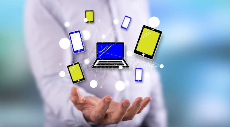 Concept of Devices Connection Stock Photo - Image of tablet ...