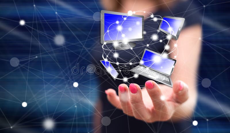 Concept of Devices Connection Stock Photo - Image of phone, internet ...