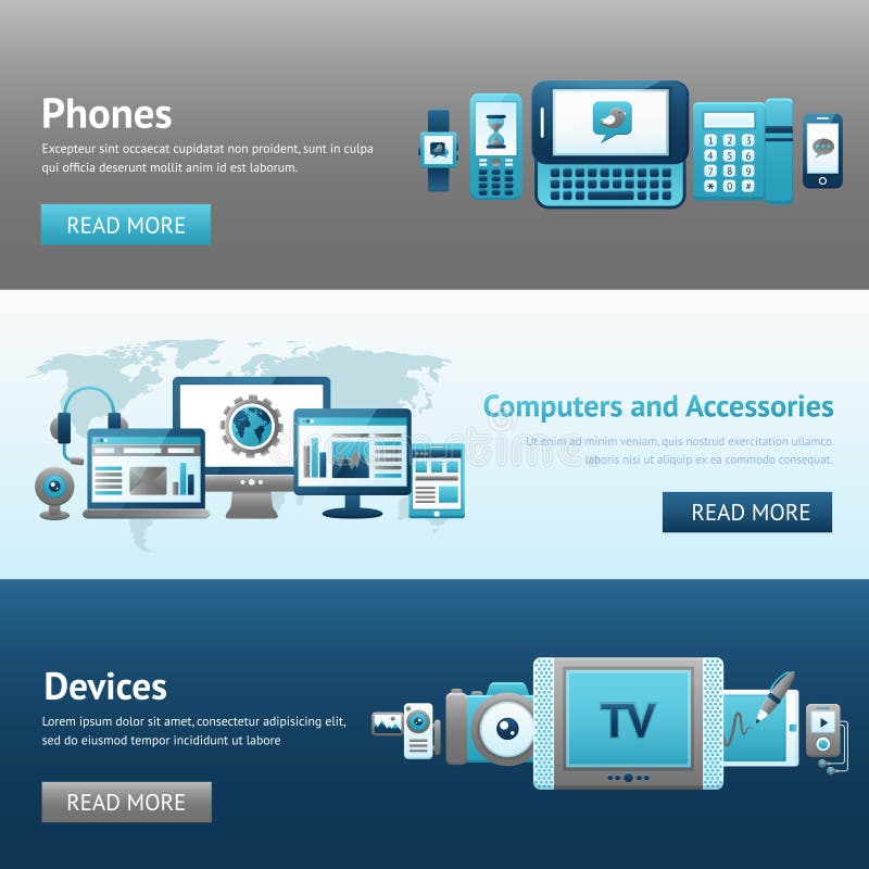 Banner Computer Accessories Stock Illustrations – 2,058 Banner Computer ...