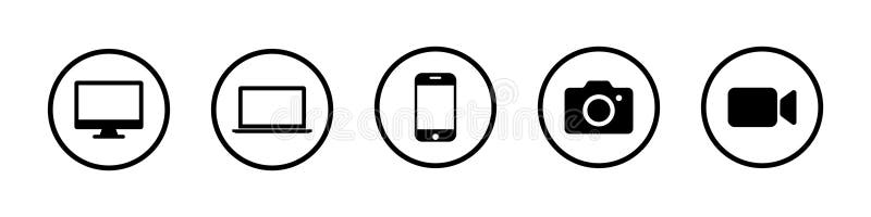 Devices Icon Set Simple Design Stock Illustration - Illustration of ...