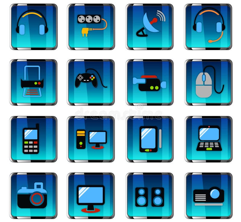 Devices icon set stock illustration. Illustration of satellite - 88136182