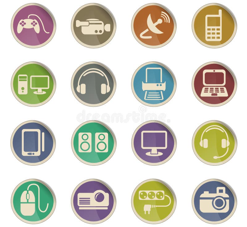 Devices icon set stock illustration. Illustration of printing - 88691258