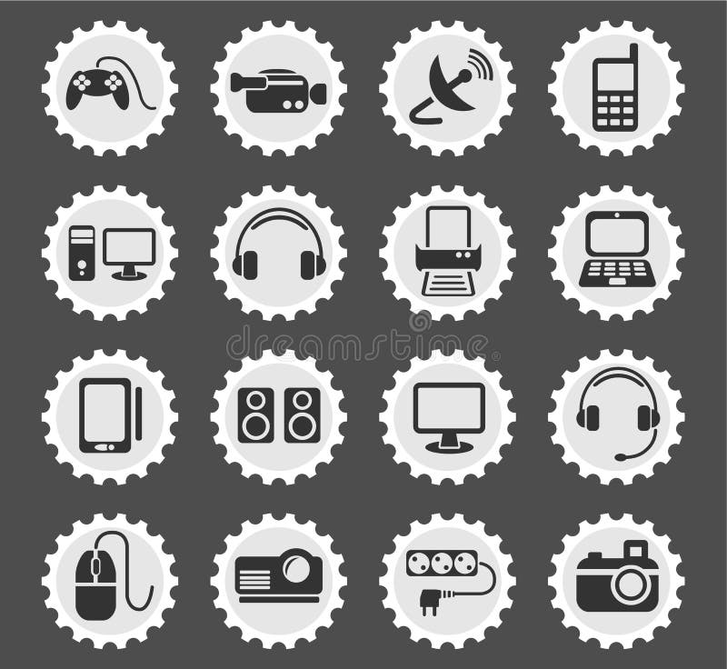 Devices icon set stock illustration. Illustration of computer - 88751912