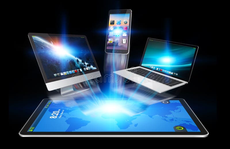 Devices and Icons Applications Connecting To Each Other Stock ...