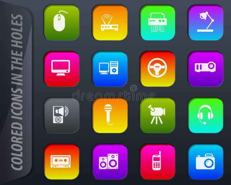 Devices icons set stock vector. Illustration of computer - 66716619