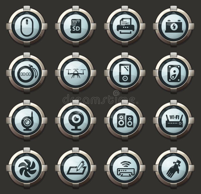 Devices icons set stock vector. Illustration of lifestyle - 135016879