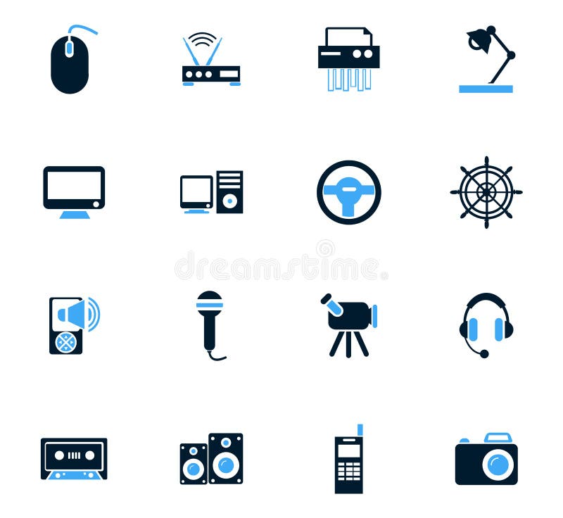 Devices icons set stock illustration. Illustration of connection - 88934788
