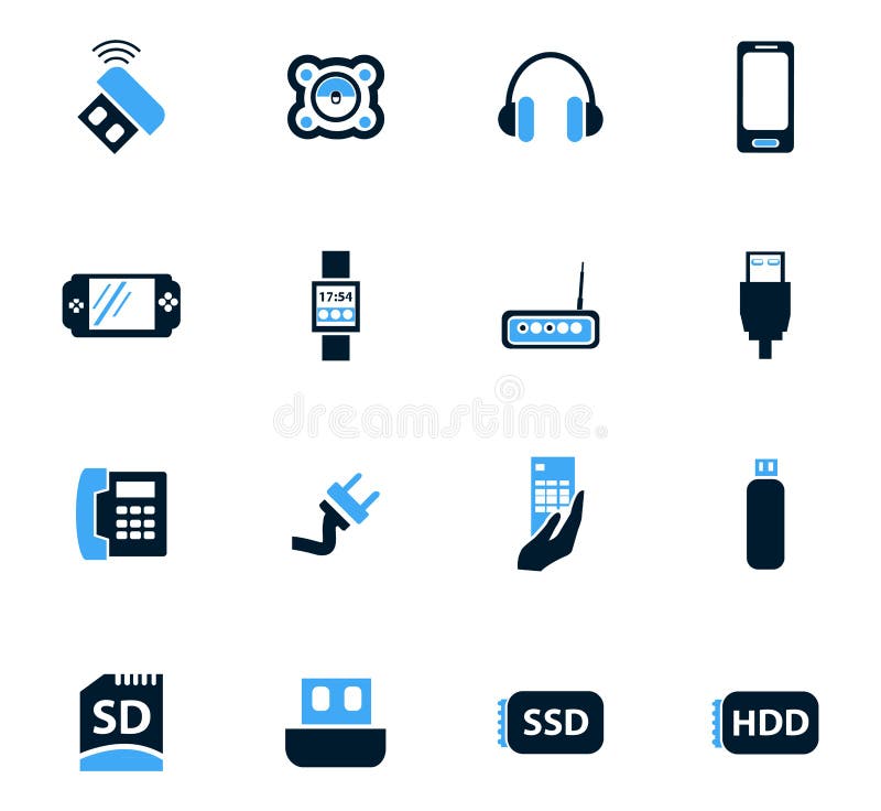 Devices icons set stock illustration. Illustration of flash - 88934879