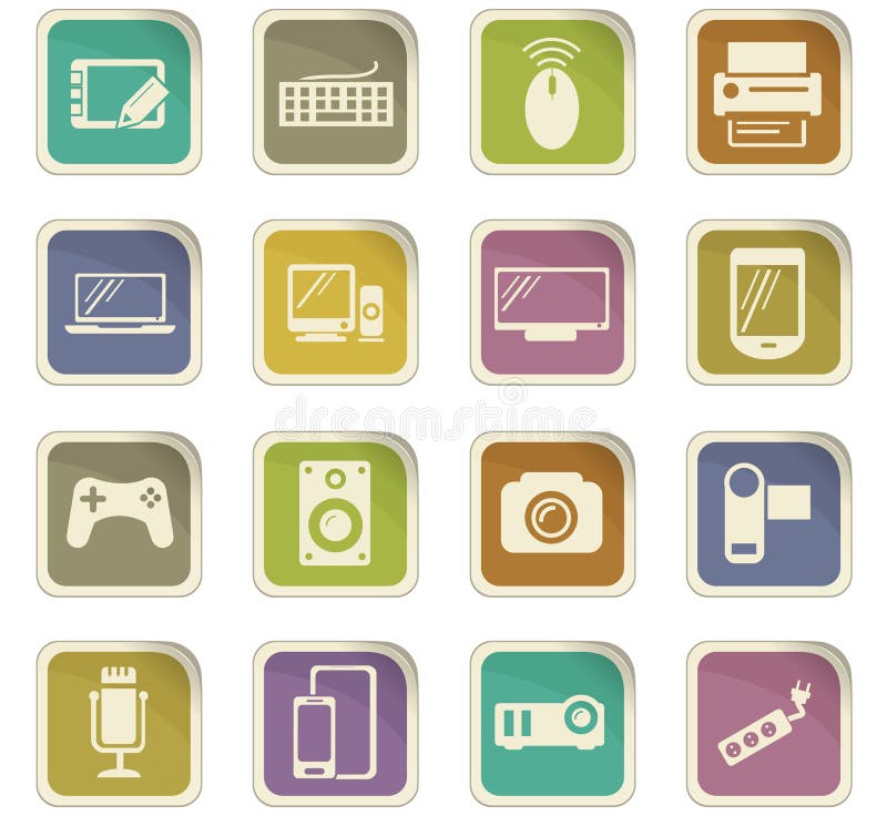 Devices icons set stock illustration. Illustration of smart - 89206464