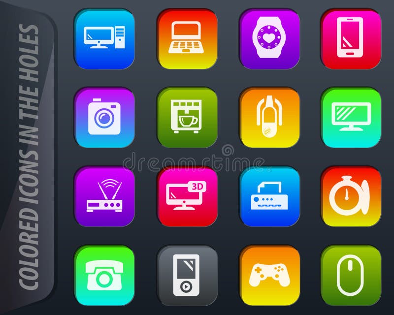 Devices icons set stock vector. Illustration of computer - 134468092