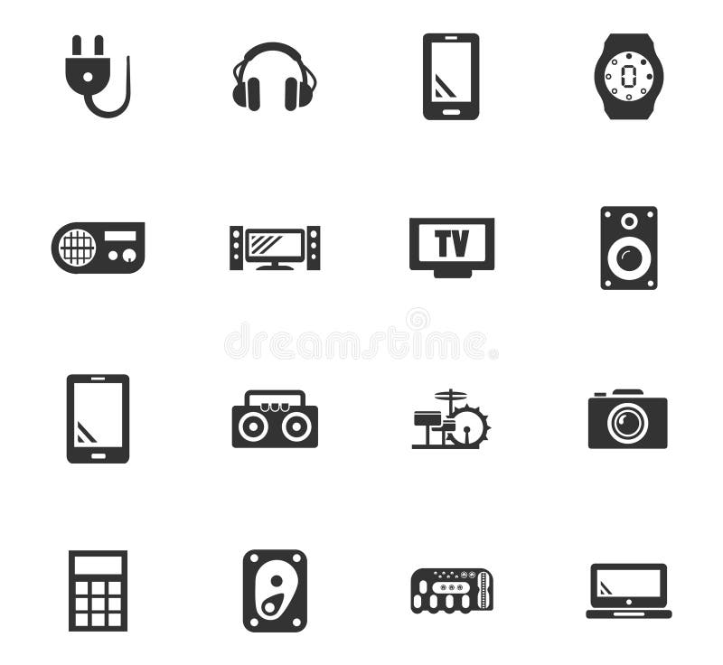 Devices icons set stock vector. Illustration of cheerful - 141341607