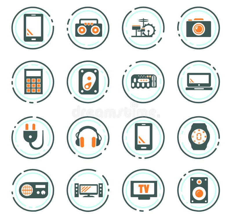 Devices icons set stock vector. Illustration of button - 155266956