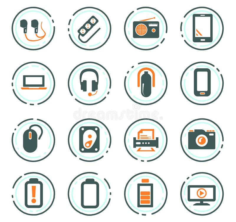 Devices icons set stock vector. Illustration of internet - 155268826