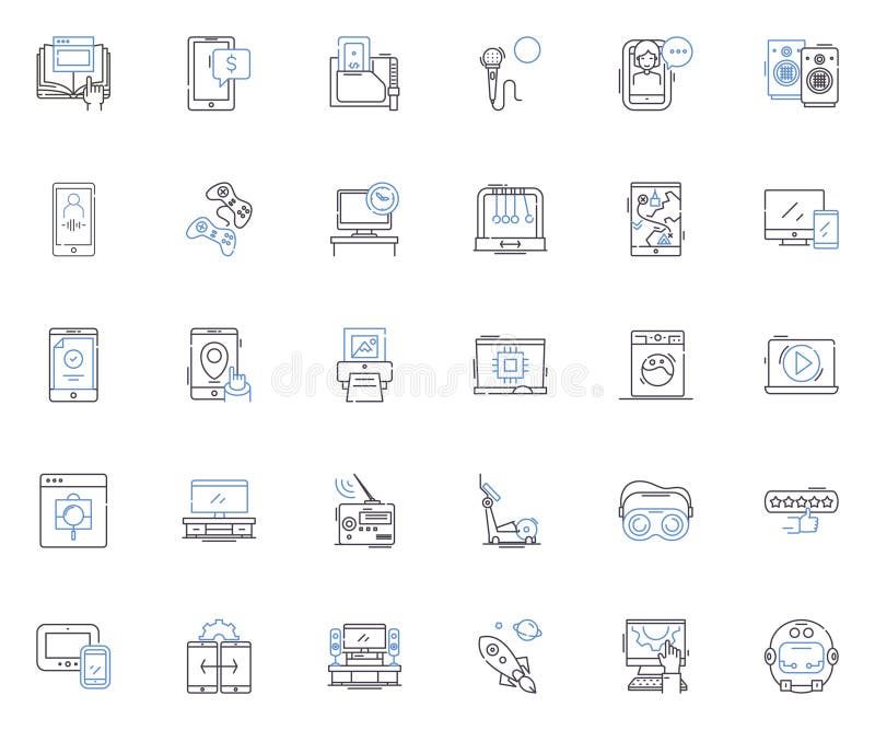 Devices and Instruments Line Icons Collection. Smartph, Laptop, Tablet ...