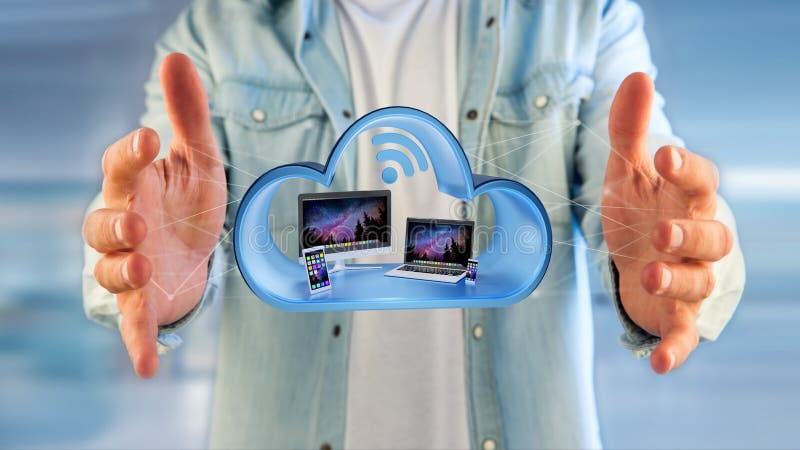 Devices Like Smartphone, Tablet or Computer Displayed in a Cloud Stock ...
