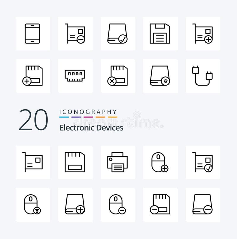 20 Devices Line Icon Pack Like Connected Card Hardware Hardware Devices ... 20 Devices Line Icon Pack Like Connected Card Hardware Hardware Devices ...