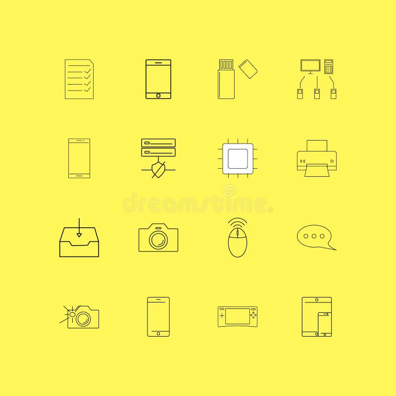 Devices linear icon set. stock vector. Illustration of simple - 109920612