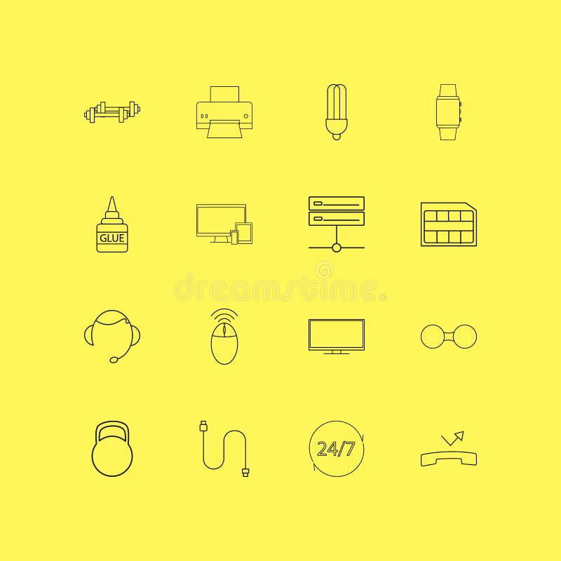 Devices linear icon set. stock vector. Illustration of devices - 109920695