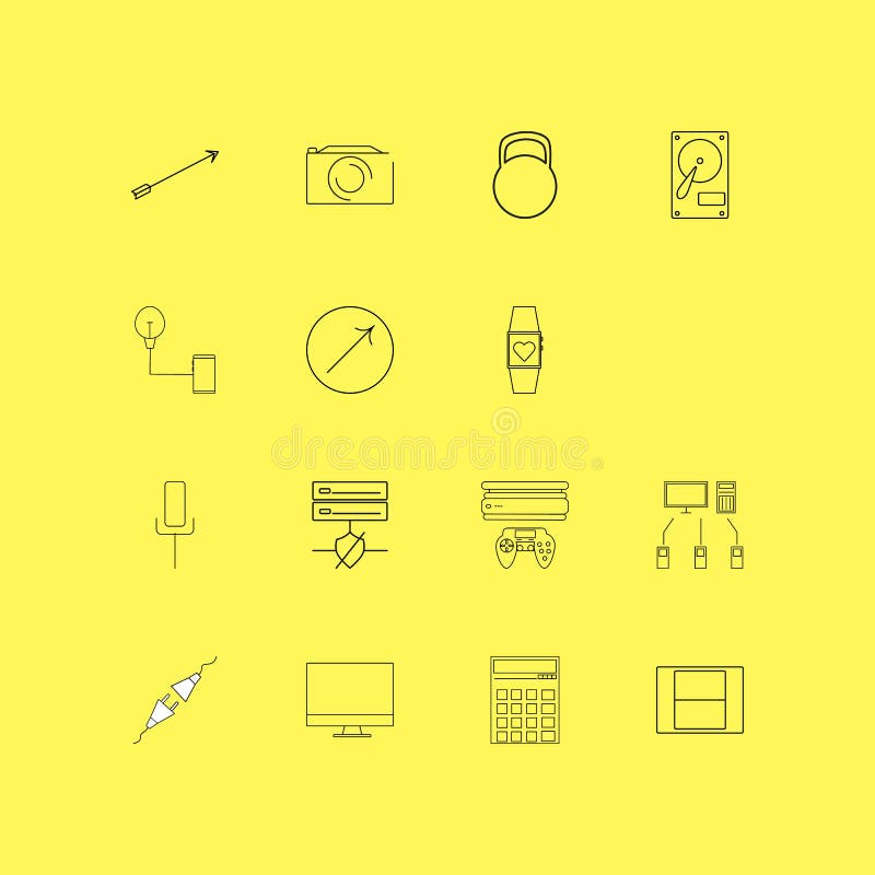 Devices linear icon set. stock illustration. Illustration of devices ...