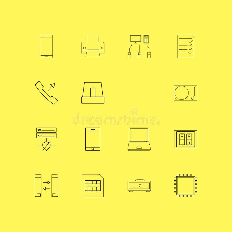 Devices Linear Icon Set. Simple Outline Icons Stock Vector ...