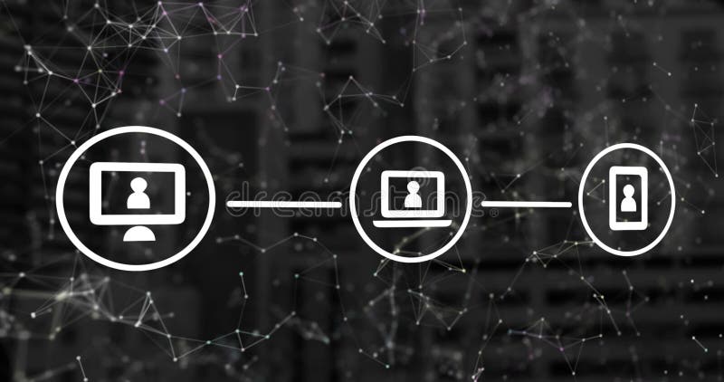 Devices Linking Digitally, Illustrating Modern Communication Technology ...