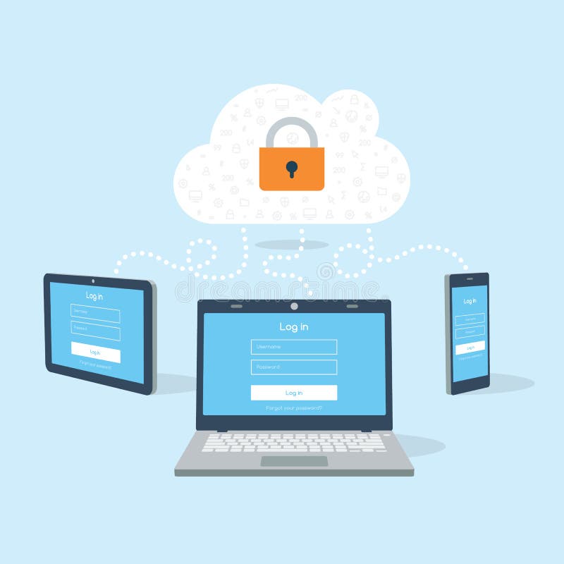 Login to cloud stock vector. Illustration of design - 111530805