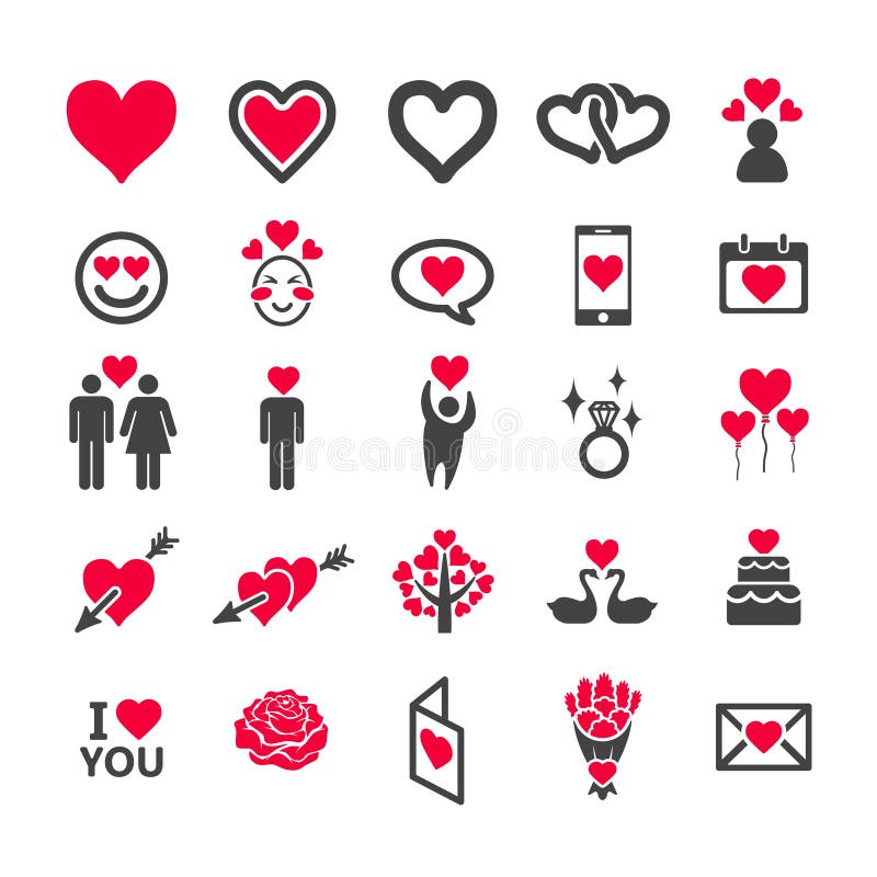 Love icon set stock vector. Illustration of love, people - 136580973