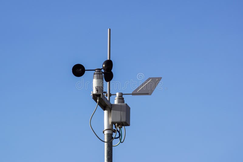 Meteorological Devices on Roof Stock Photo - Image of intensity ...