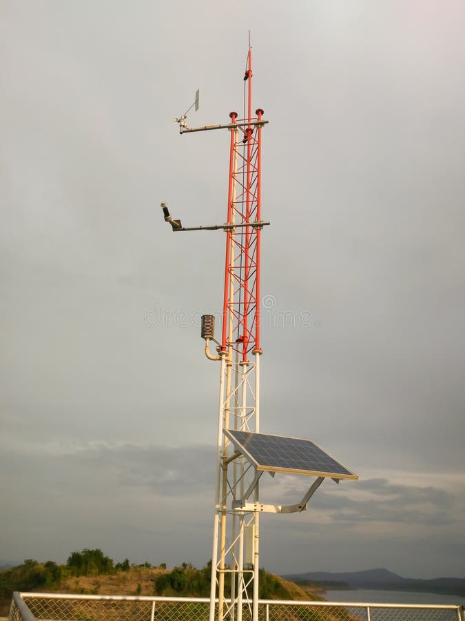 Meteorological Devices on Roof Stock Photo - Image of intensity ...