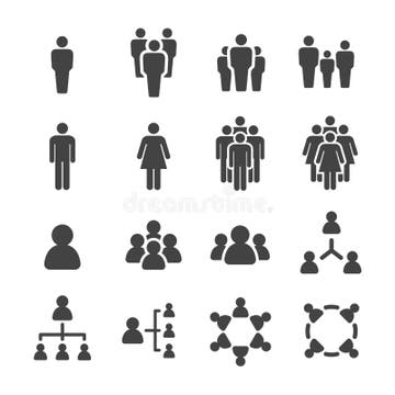 People and Population Icon Set Stock Vector - Illustration of icon ...