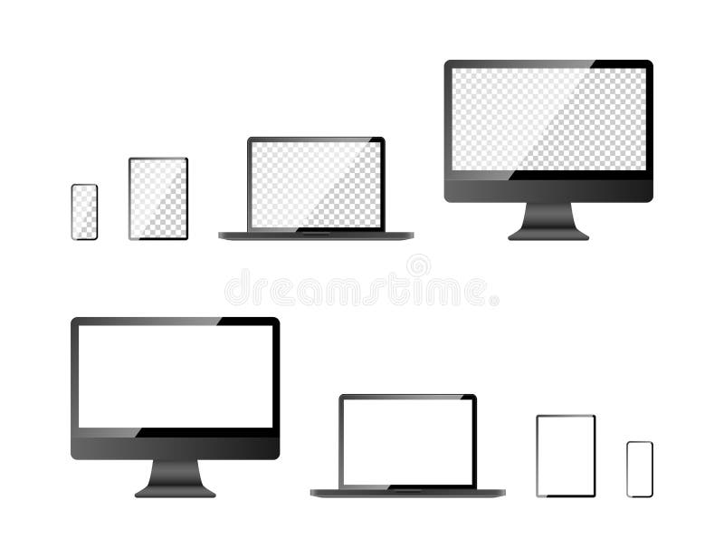 Devices Screen Mockup Collection. Computer Screen, Laptop, Tablet and ...