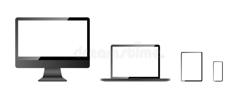 Devices Screen Mockup Collection. Computer Screen, Laptop, Tablet and ...
