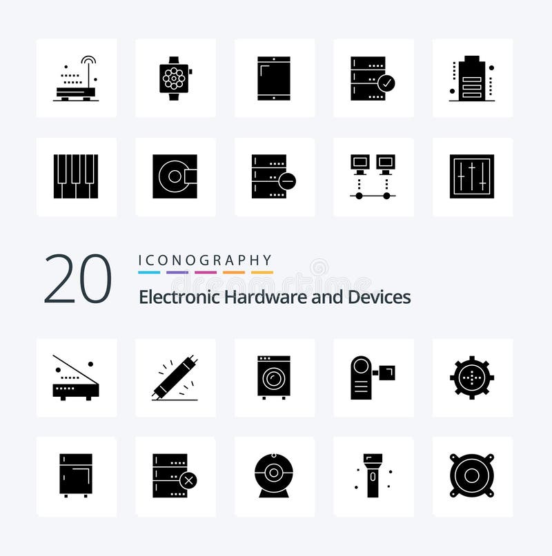 20 Devices Solid Glyph Icon Pack. Like Equipment. Electric. Electronic ...