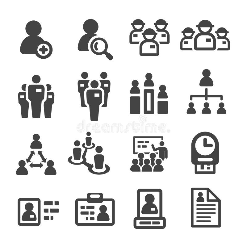 Staff icon set stock vector. Illustration of cooperation - 136581009