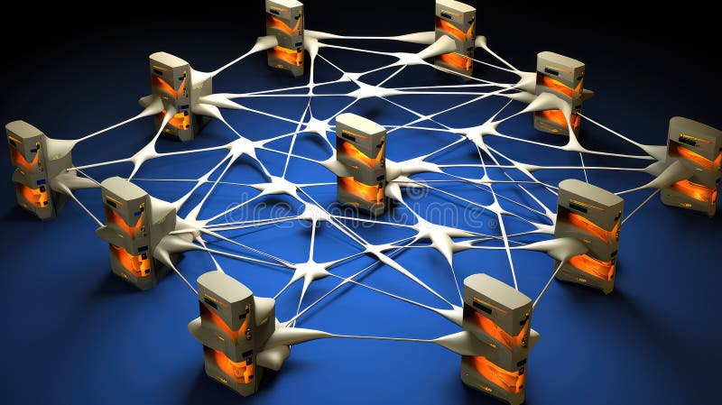 Devices star topology stock illustration. Illustration of servers ...