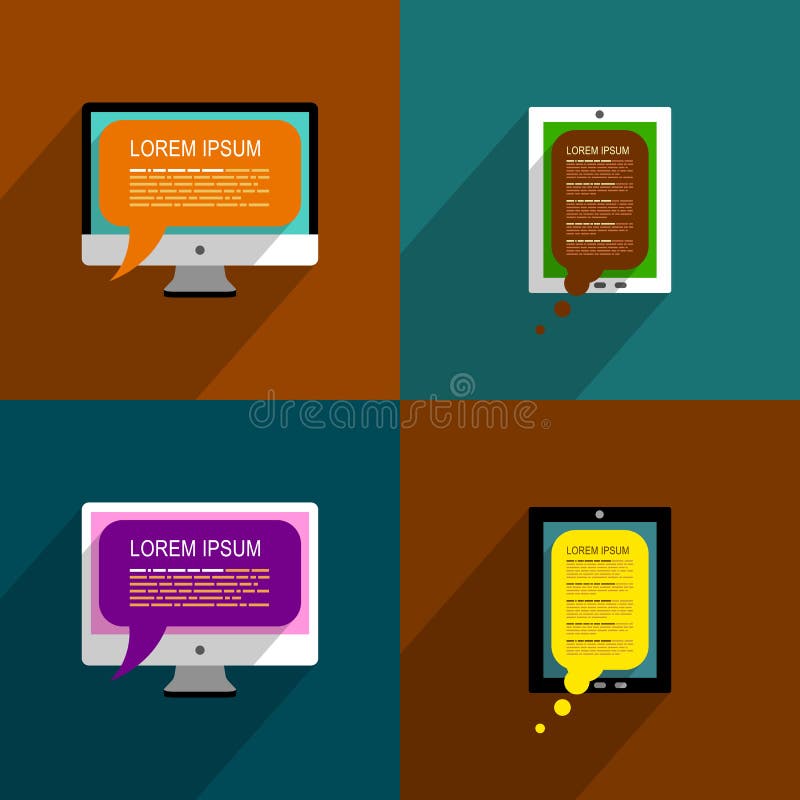 Devices and Text Bubbles stock vector. Illustration of portable - 54583932