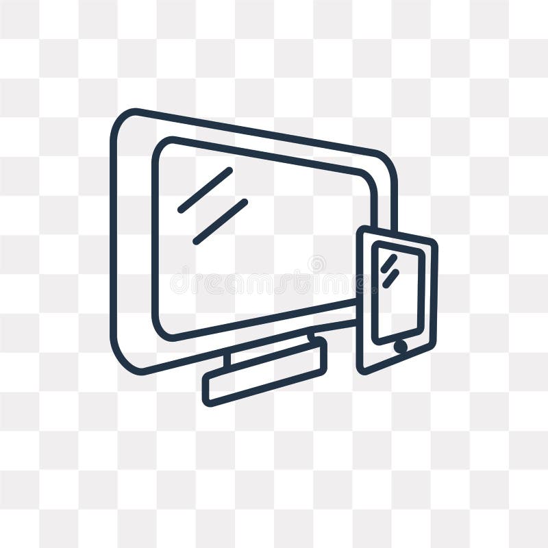 Devices Vector Icon Isolated on Transparent Background, Linear D Stock ...