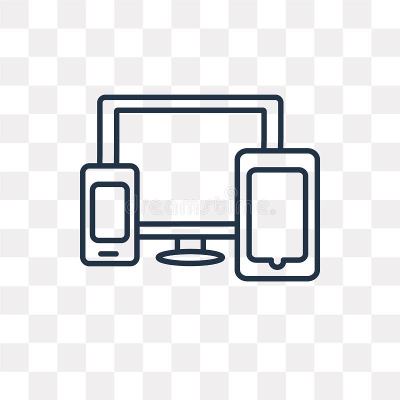 Devices Vector Icon Isolated on Transparent Background, Linear D Stock ...