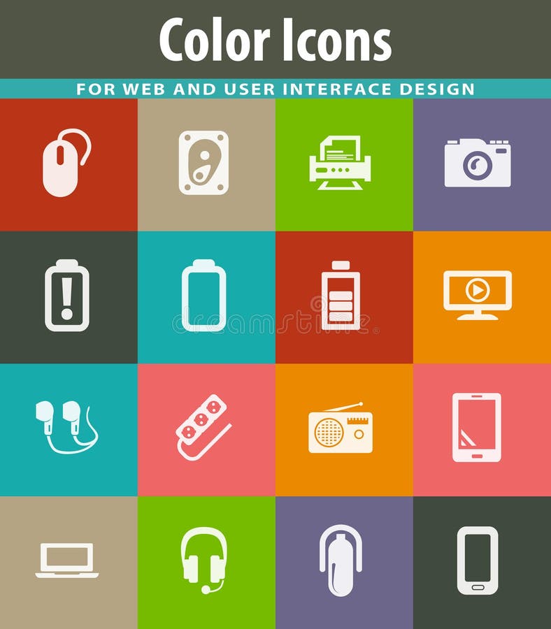 Devices icons set stock vector. Illustration of internet - 125365856